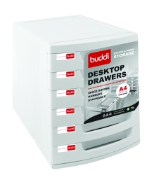 Deals on Buddi 6 Drawer Desktop Unit - Computer Grey | Compare Prices ...