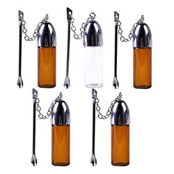 Deals on SODIAL 5PCS 5ML Snuff Dispenser Bottle Metal Spoon Snorting ...