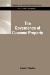 The Governance of Common Property Resources Hardcover Prices | Shop ...