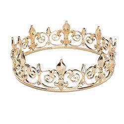 Deals on Zexuan Royal King Crown Men's Crystal Rhinestone Medieval ...