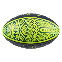 Deals on Beach Rugby Ball R100 Size 4 - Maori Blue_slash_yellow ...