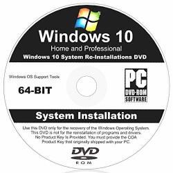 Windows 10 64-BIT Reinstall Install DVD Home And Professional - Support ...