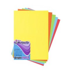 Deals on Butterfly A4 Bright Paper Asssorted 100 Sheets | Compare ...